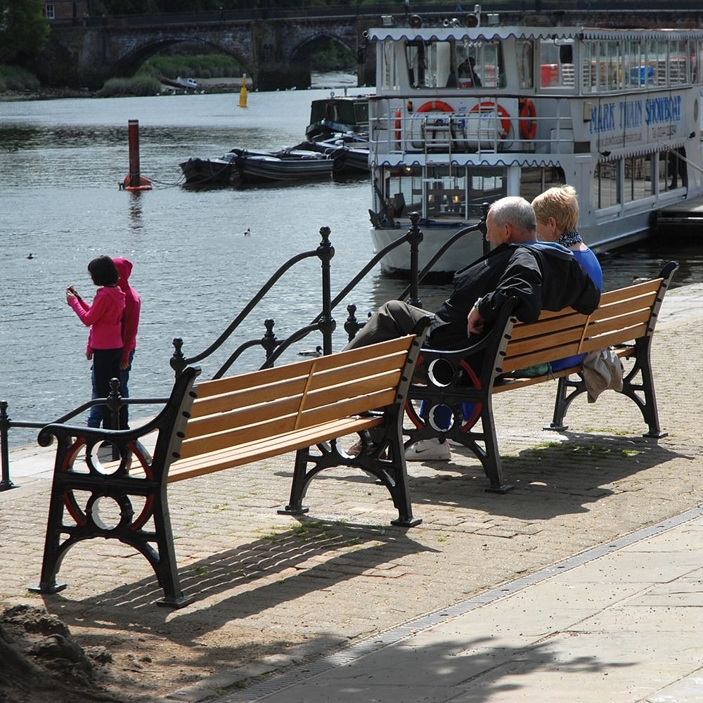 Cast Iron Eastgate Seat with Timber Slats | Bollards.co.uk